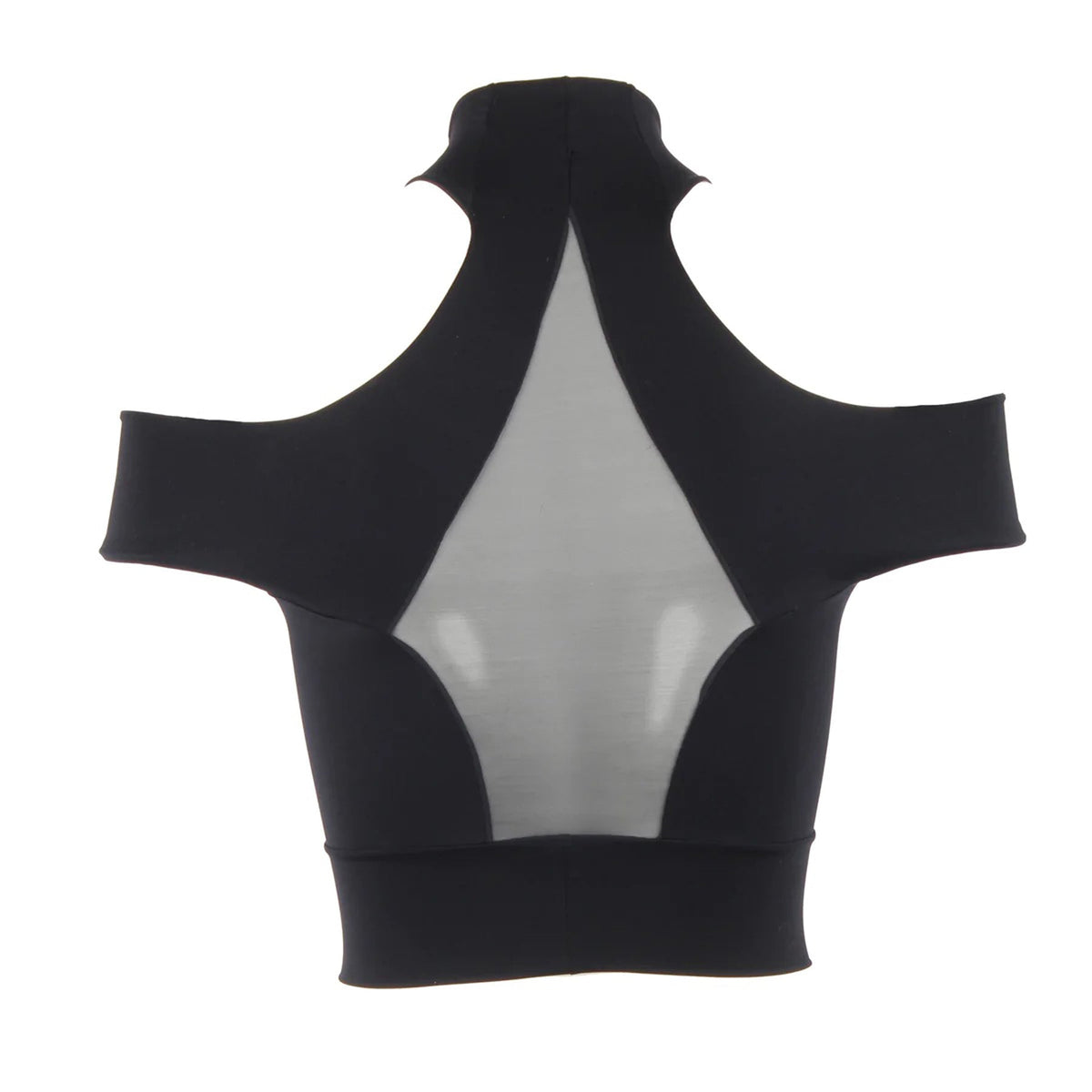 DSTM Innsaei high neck off the shoulder top with sheer mesh panels ...