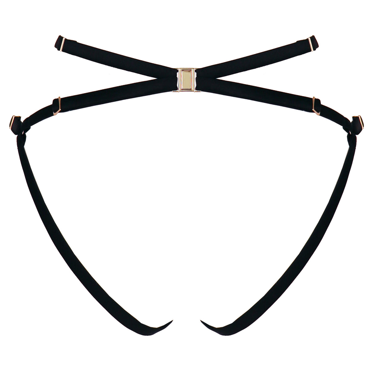 Studio Pia Clea silk open harness knicker with 24k gold plated horse ...